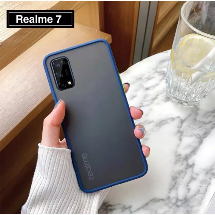 Case Realme7 5G ปุ่มสี เคสกันกระแทก ขอบสีหลังขุ่น เคส Realme 7 เคส ...