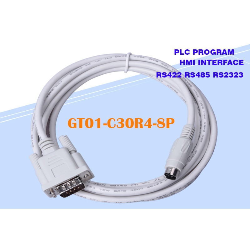 GT01-C30R4-8P สายเชื่อมต่อ Touch Screen (HMI) กับ PLC Mitsubishi FX ยาว 5 เมตร | Shopee Thailand