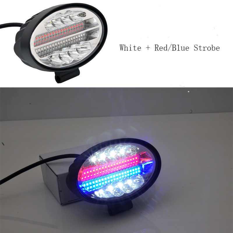 LED Car Work Light Headlights 12V Oval Spotlight with Strobe Jeep ...