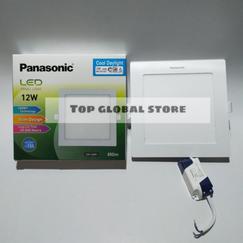 Panasonic Cool Daylight ดาวน์ไลท์ Led ทรงสี่เหลี่ยม 12W | Shopee Thailand