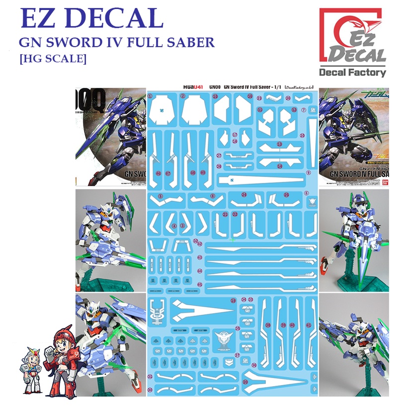 ดีคอลน้ำ [EZ DECAL] N18 HG GN SWORD IV FULL SABER [HG SCALE] PRE-CUT ...