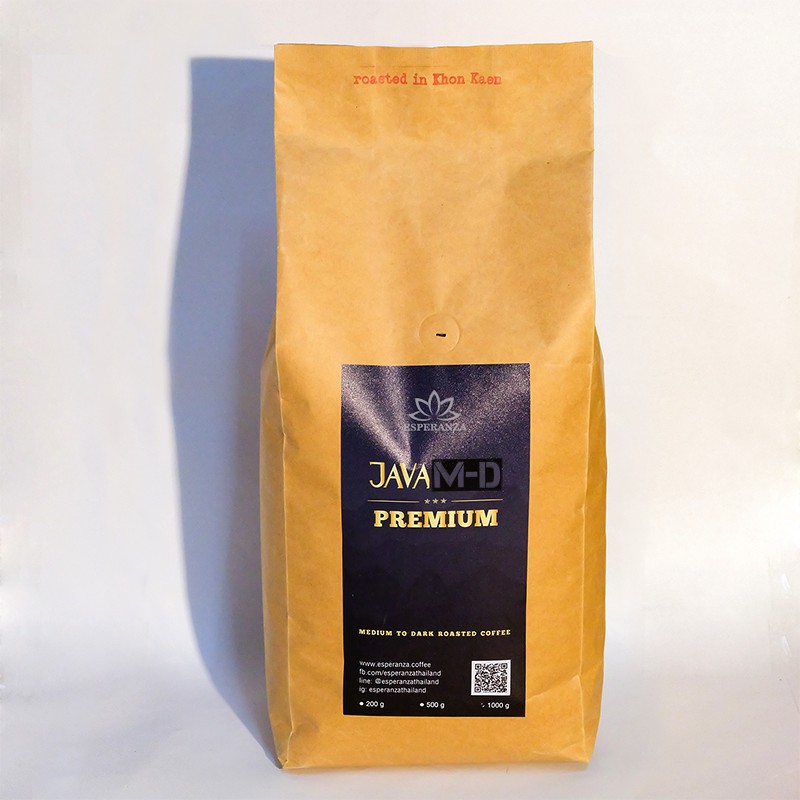 เม็ดกาแฟคั่วกลางค่อนเข้ม Java Medium to Dark Roasted แพคขนาด 1000g ...