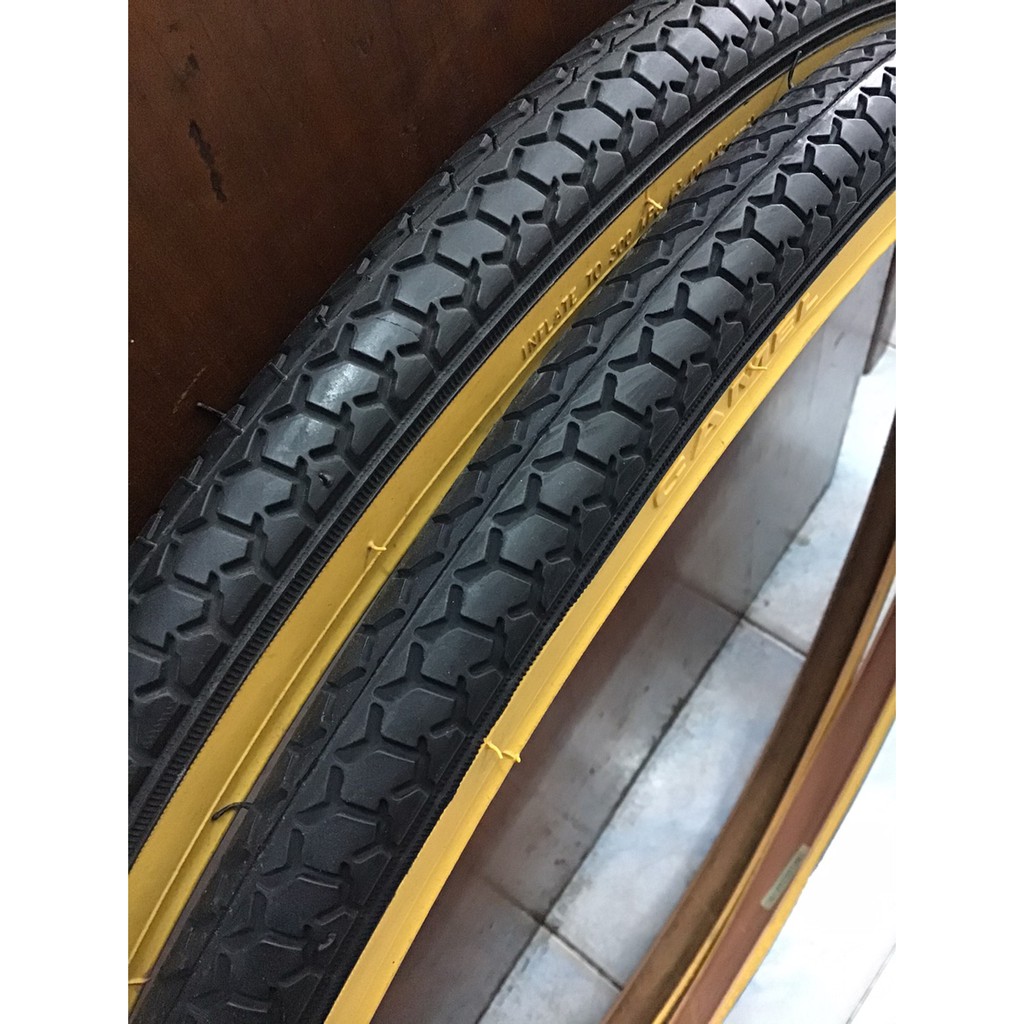 ยางจักรยาน 27x13/8 ขอบเหลือง | Shopee Thailand