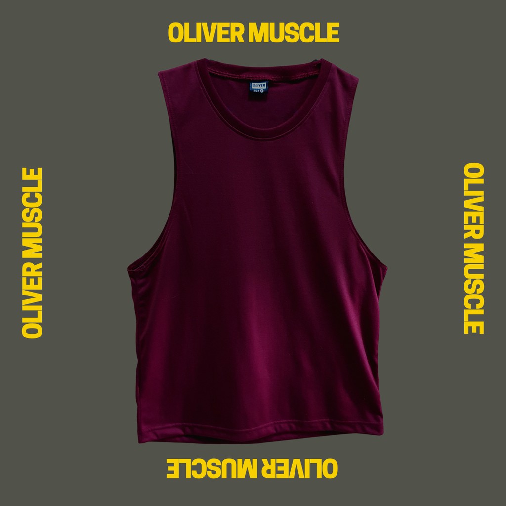 OLIVER MUSCLE เสื้อแขนกุดผู้ชาย ไม่หดไม่ย้วย ใส่วิ่งออกกำลังกาย แบรนด์ ...