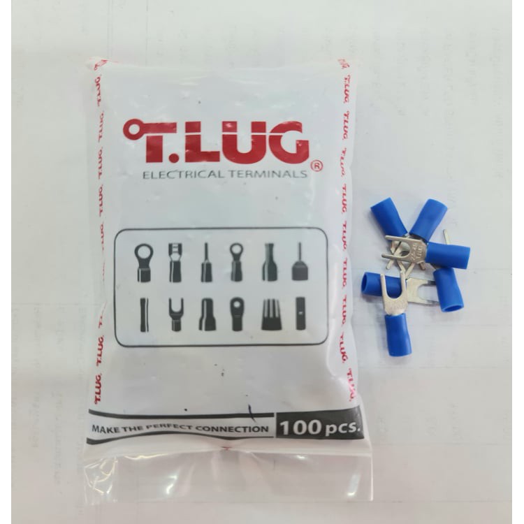 หางปลาแฉกหุ้มนำเงิน YF2.5 T-LUG (100ตัวต่อแพ็ค) | Shopee Thailand