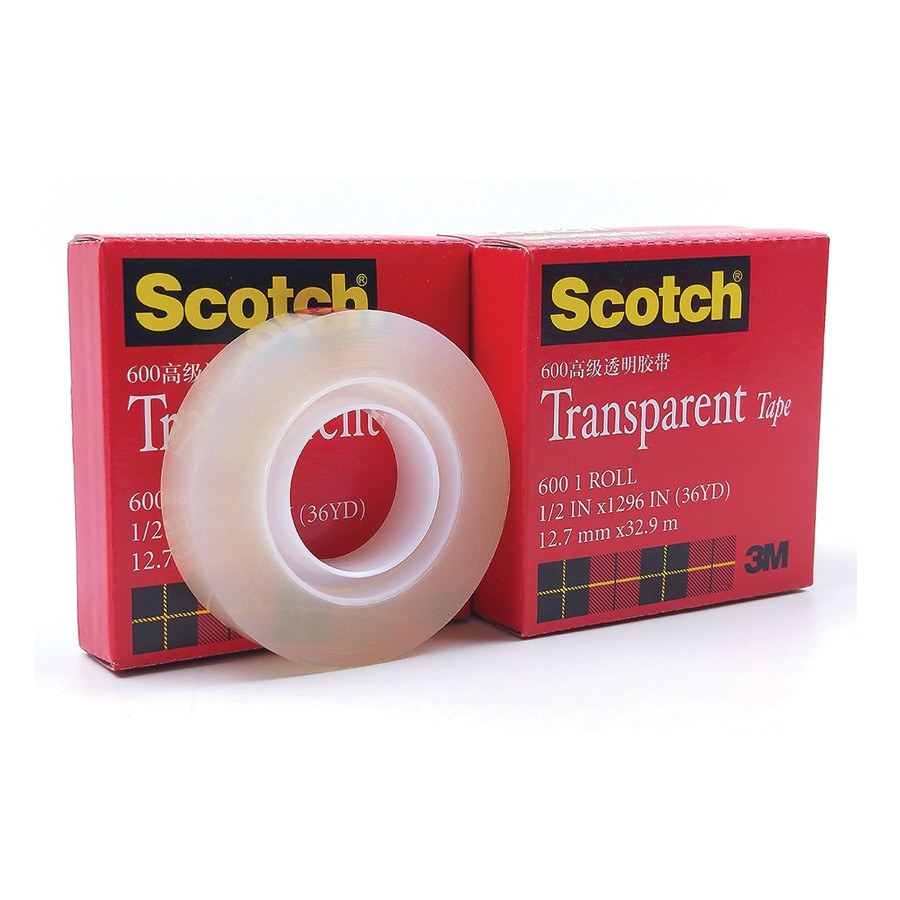3M สก๊อตช์® เทปใส #600 (แกน 1 นิ้ว) Scotch® Transparent Tape #600 ...