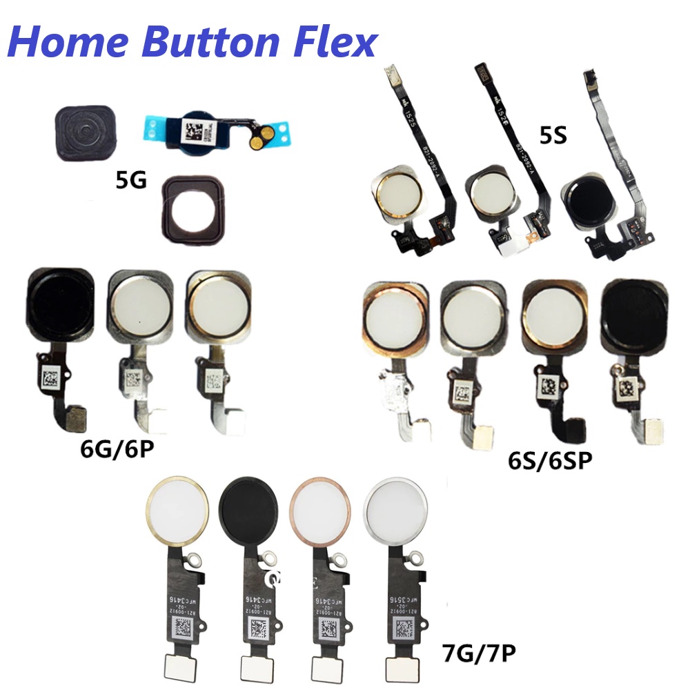 แพรปุ่มโฮม home button flex สำหรับ ไอโฟน 5 5S 6 6Plus 6S 6Splus 7 7Plus ...