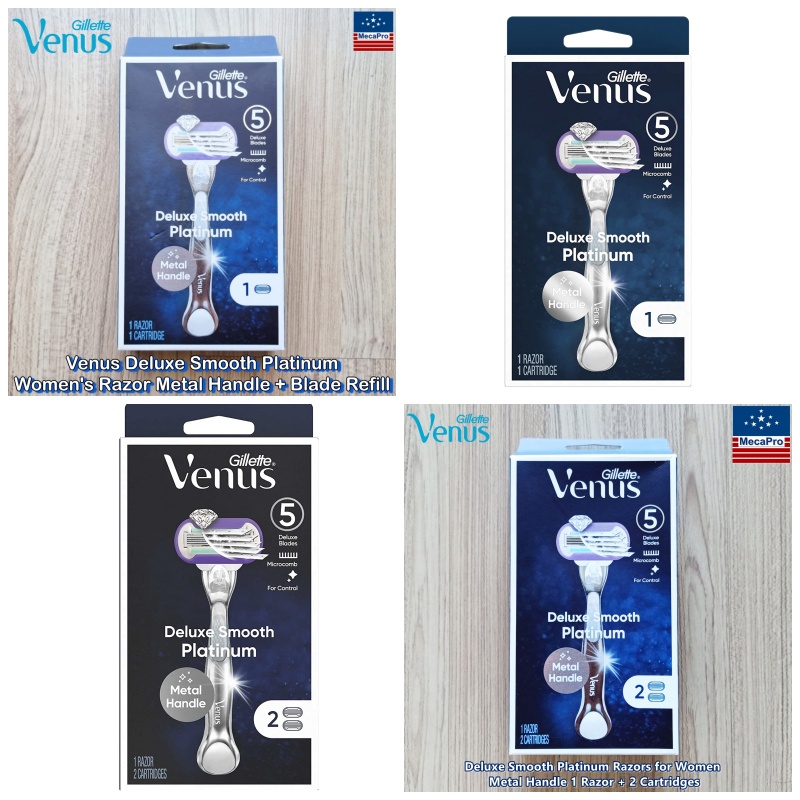 Gillette® Venus Deluxe Smooth Platinum Women's Razor Metal Handle ...