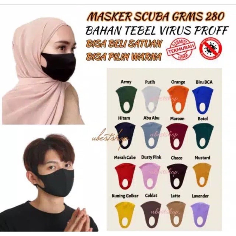 Non HIJAB SCUBA HIJAB MASK COMPLETE COLOR CHOICES CHAT SELLER | Shopee ...