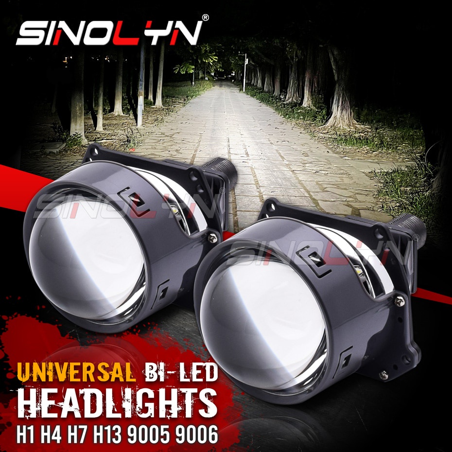 Sinolyn เลนส์ไฟหน้ารถยนต์ LED 45W สําหรับ H4 H7 H1 H11 9005 9006 Hella ...