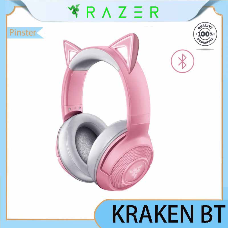 Razer KRAKEN BT Kitty pink bluetooth headset cat ear RGB lighting ...