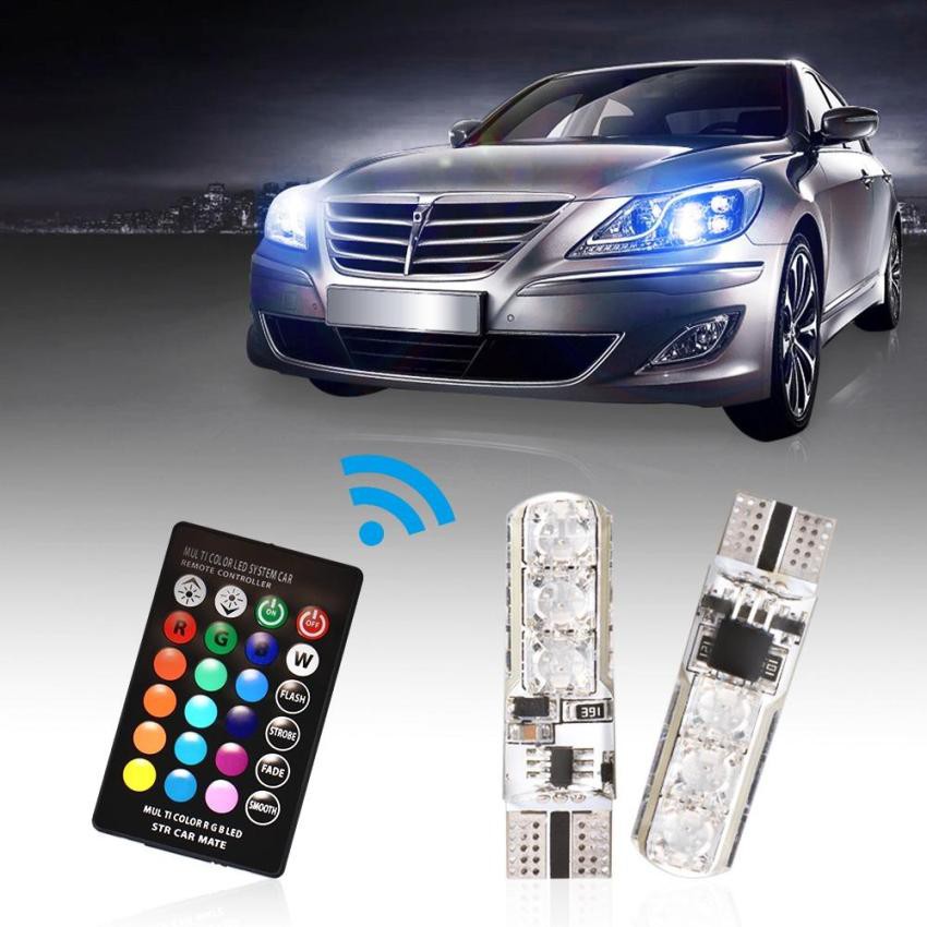 ไฟในรถยนต์ ไฟในเก๋ง ไฟอ่านหนังสือ SMD Wedge Light Car พร้อมรีโมท RGBW ...