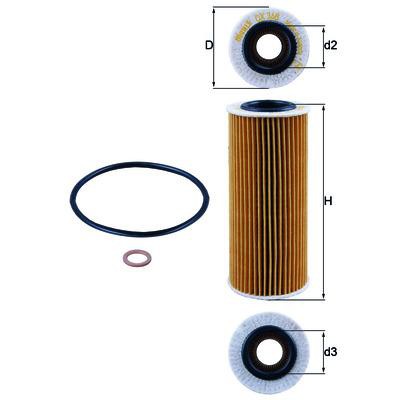 MAHLE กรองน้ำมันเครื่อง BMW M47 N47 ดีเซล / 3 (E90) 5 (E60) 7 (E65 E66 ...