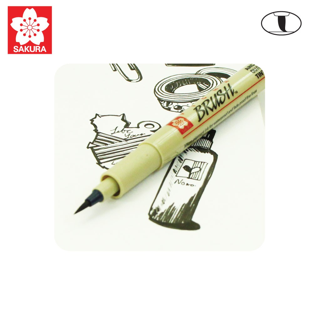 SAKURA (ซากุระ) ปากกาพิกม่า ปากกาหัวพู่กัน (Pigma Brush) รหัส XSDK | Shopee Thailand