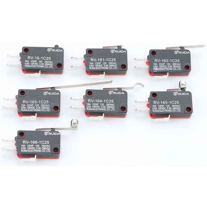 2ชิ้น ลิมิต สวิตซ์ Micro Limit Switches 16A 250V 125V SPST 4.8mm Width 2Pins NO Normally Open ...