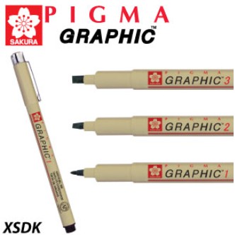 PIGMA SAKURA ปากกาพิกม่า กราฟฟิก XSDK ปลายปากกากราฟฟิก 3 แบบ ทั้งหัวแบบกลม และแบบตัด กันน้ำ 100% ...