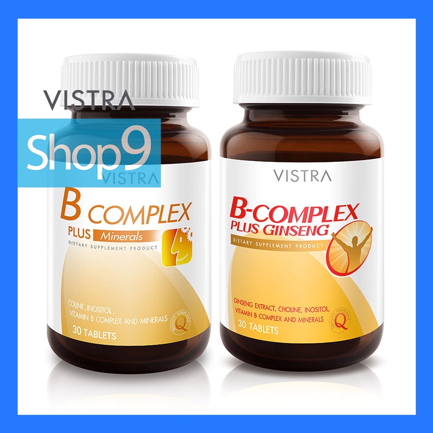 VISTRA B COMPLEX PLUS MINERALS 30'S EXP.02/2027 // VISTRA B-COMPLEX PLUS GINSENG 30'S EXP.09/ ...