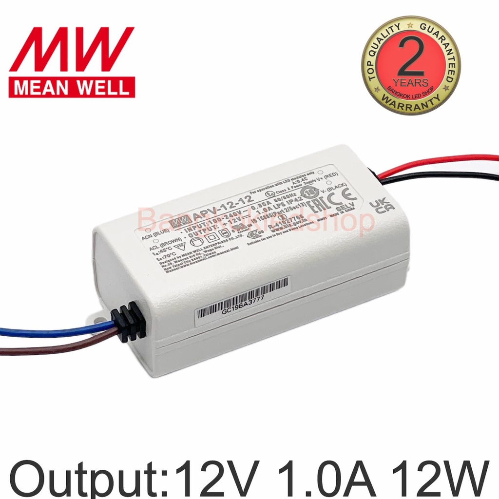 POWER SUPPLY APV-12-12 ไดร์เวอร์สำหรับแอลอีดี 12W 12V 1.0Amp หม้อแปลง ...