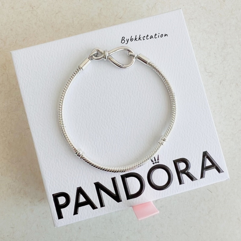 Pandora Moments Infinity Knot Snake Chain Bracelet | Shopee Thailand