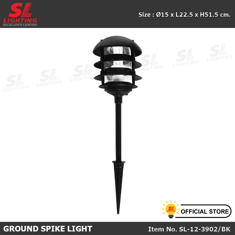 SL Lighting โคมไฟปักดิน ขั้ว E27 รุ่น SL-12-3902/BK | Shopee Thailand
