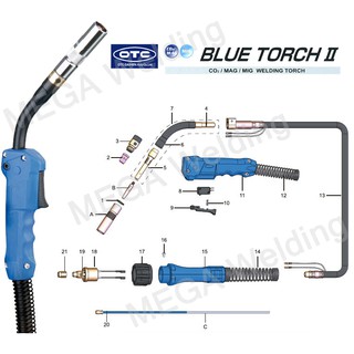 OTC Daihen Welding Torch WT3510 ปืนเชื่อม 350Amp ยาว 4.5 ม. | Shopee ...