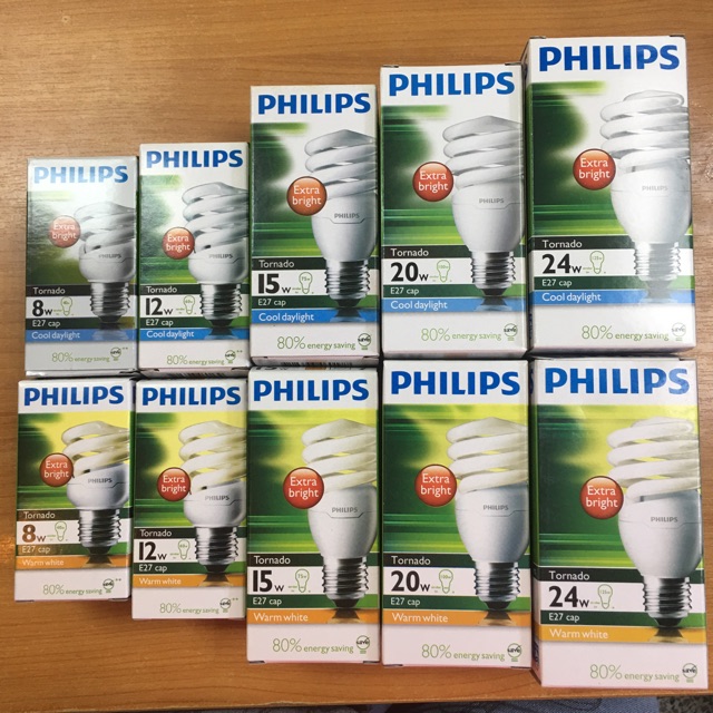 หลอดทอร์นาโด ฟิลิปส์ 8W12W15W20W24W E27 220-240V50-60Hz Extra bright | Shopee Thailand