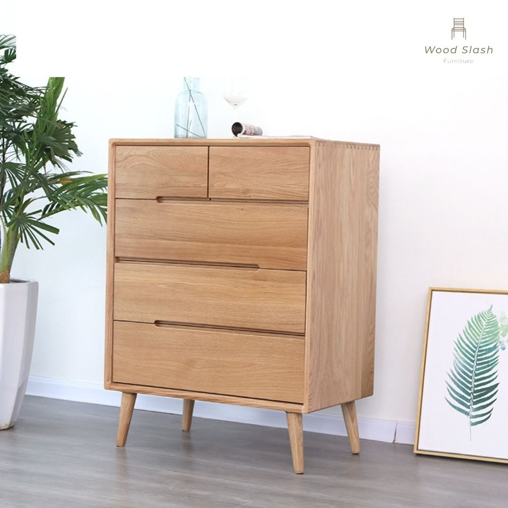 Wood Slash | ตู้เก็บของ ไซด์บอร์ด nyoko (にょこ) ขนาด 70x40x92 cm ไม้โอ๊ค ...