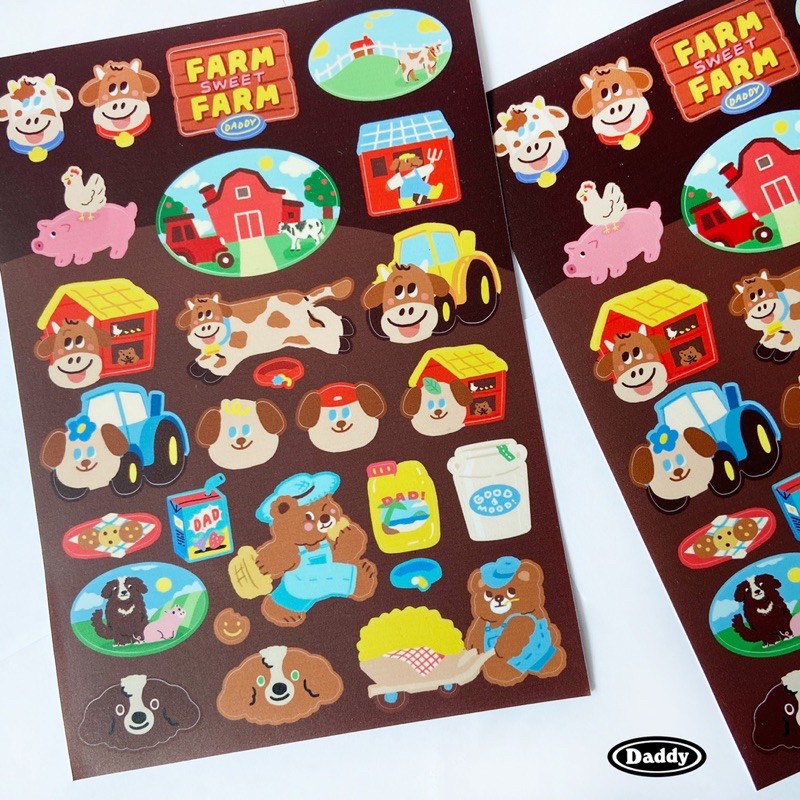 DADDY | Farm Sweet Farm Sticker สติ๊กเกอร์ ลายสัตว์ สุดน่ารัก | Shopee ...