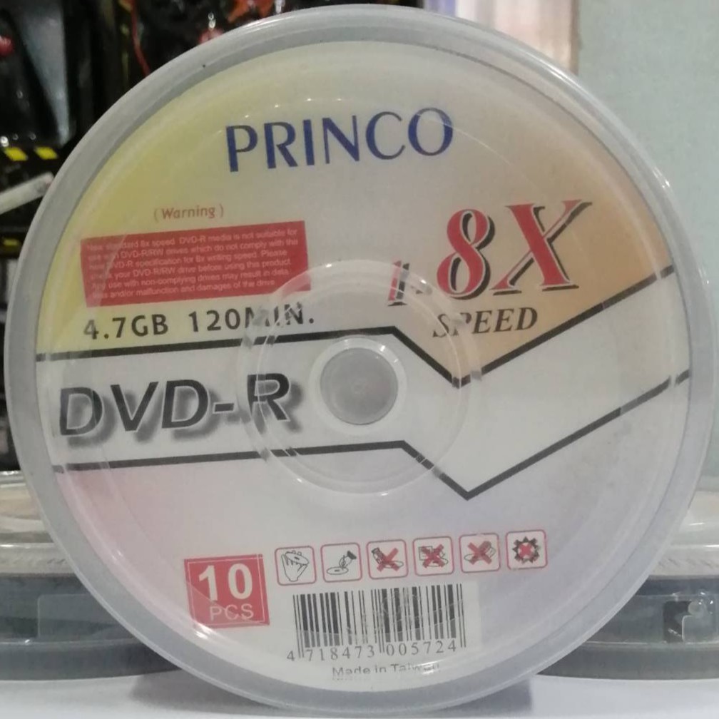 PRINCO DVD-R แผ่นดีวีดี 4.7GB 120Min Pack 10 แผ่น DVD-R 8X (แผ่นดีวีดี ...