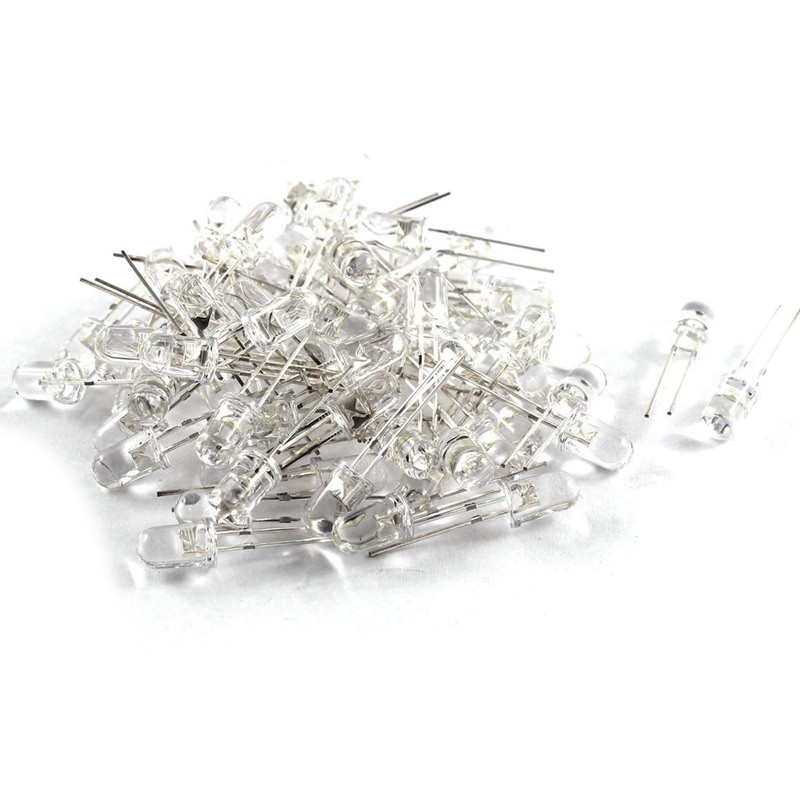 LED Bright Light Lamp Emitting Diode, 70 Piece, DC 3V-6V, 5 mm, White ...