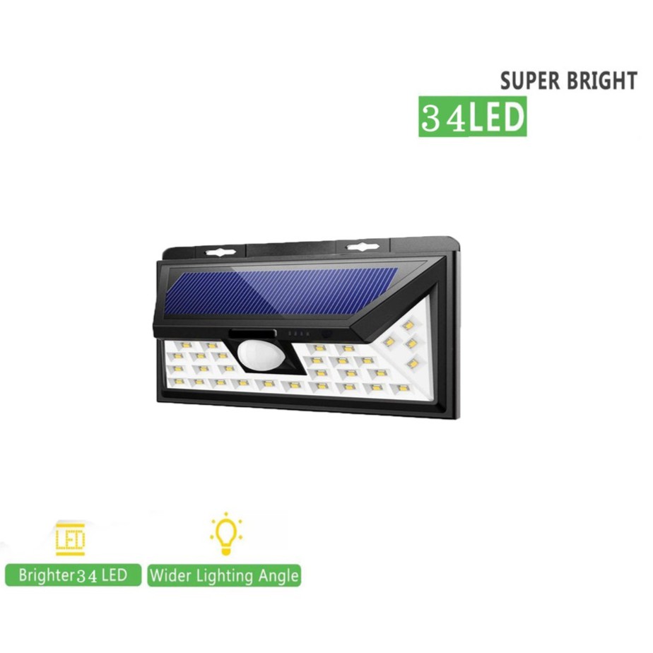 โคมไฟติดผนังพลังงานแสงอาทิตย์ AL-369 Solar Motion Sensor Light (34 LED ...