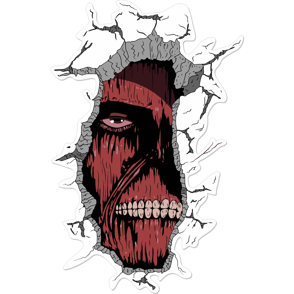 สติกเกอร์ติดผนัง ลายอนิเมะ Deco AOT Attack On Titan Colossal Peeking ...