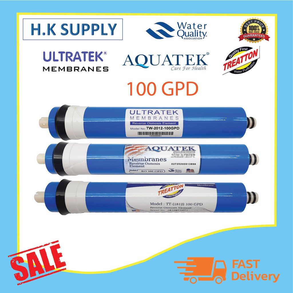 ไส้กรองน้ำ Aquatek ไส้กรอ งเมมเบรน 100 GPD RO Membrane Ultratek Treatton Unipure Filmtec ...