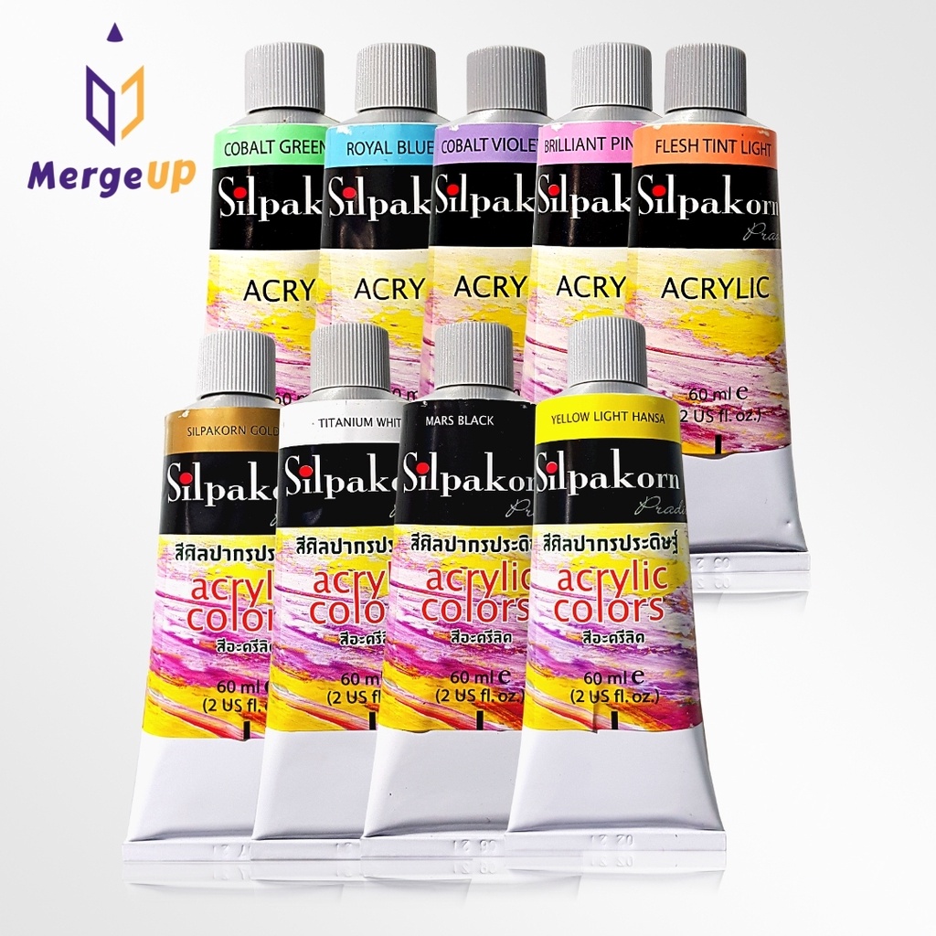 สีอะคริลิค แบบหลอด 60ml. SILPAKORN Acrylic Colors สีศิลปากร | Shopee ...