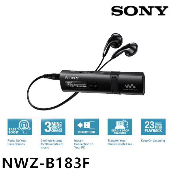 SONY Walkman NWZ-B183F (4GB) //สินค้าของแท้ ประกันศูนย์ 1 ปี | Shopee ...