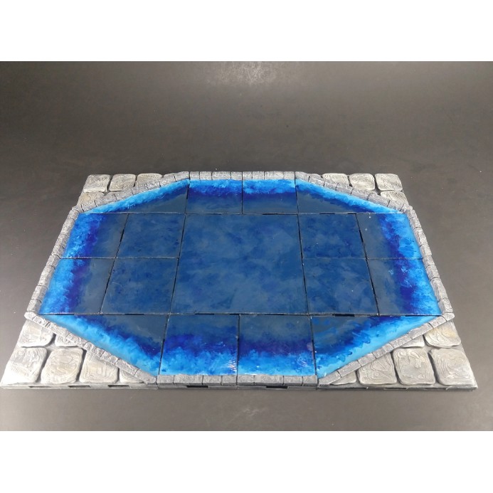 Stone Pool Tiles Set - เซ็ทฉากสระน้ำ สำหรับ Miniature, Boardgame, War ...