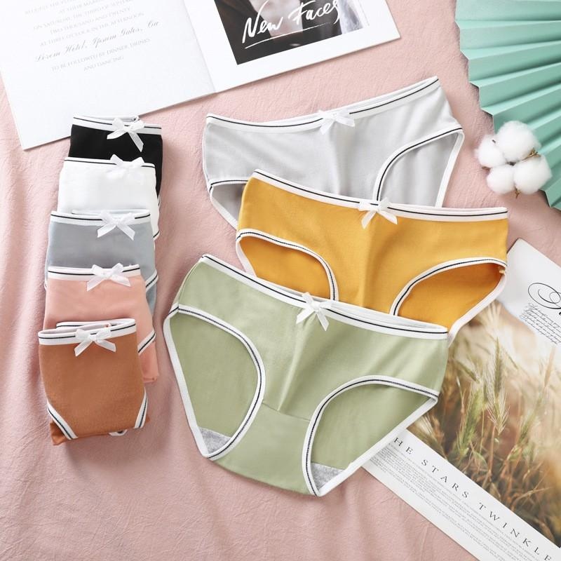 กางเกงในมาใหม่ ขอบแต่งโบว์ มีให้เลือกหลากสี สีสวยน่ารักพาสเทล A024 | Shopee Thailand