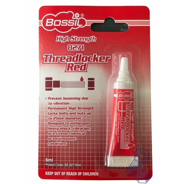 กาวล็อคน็อต กาวแดง น้ำยาล็อคเกลียว BOSSIL ล็อคไทท์ ใช้ยึดเกลียวสกรูน็อต ...