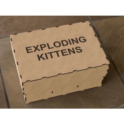 [Laser-Cut] Exploding Kittens Board Game [TH/EN]: Wooden Storage Box ...