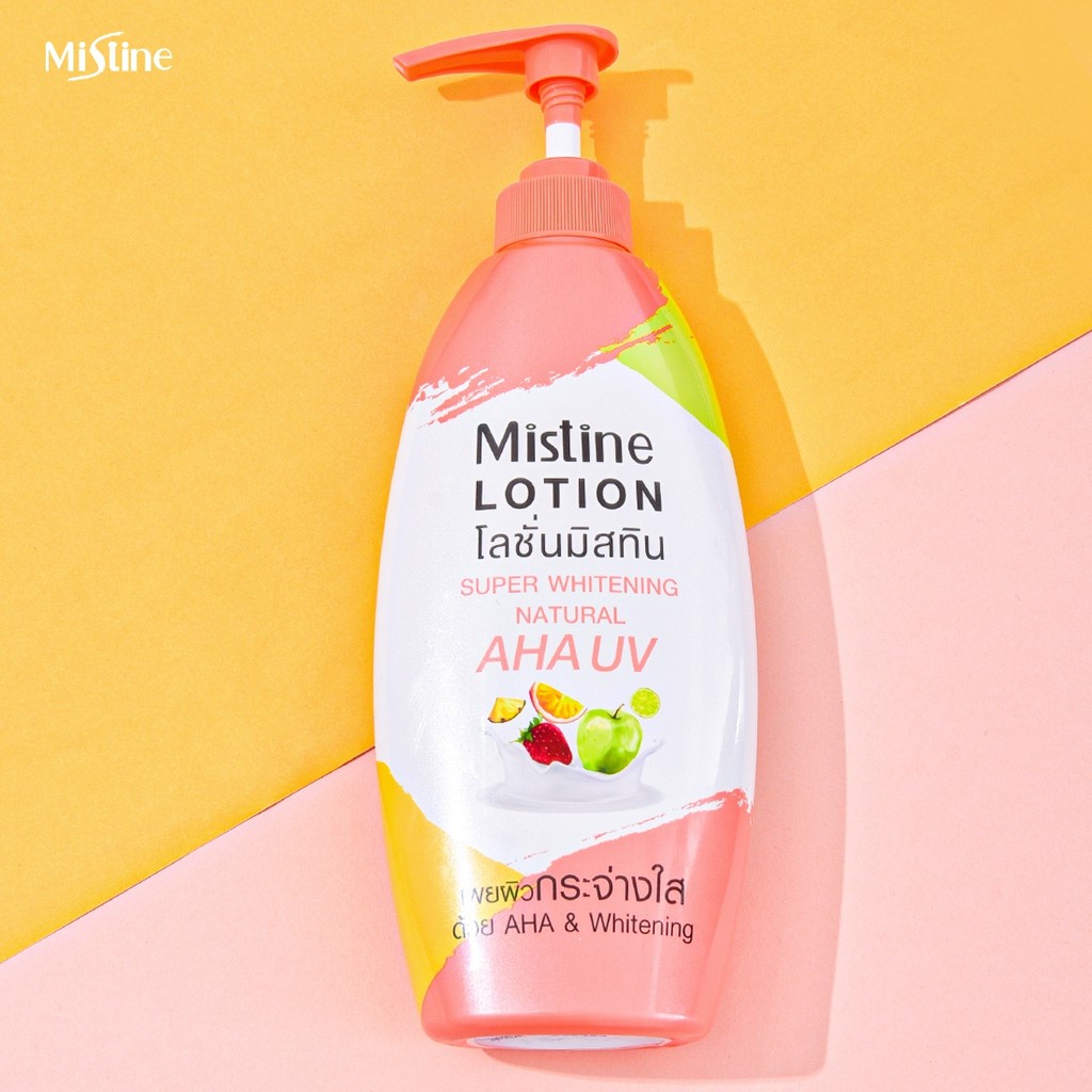 Mistine Super Whitening Natural AHA UV Lotion 400 ml. โลชั่น มิสทีน ...