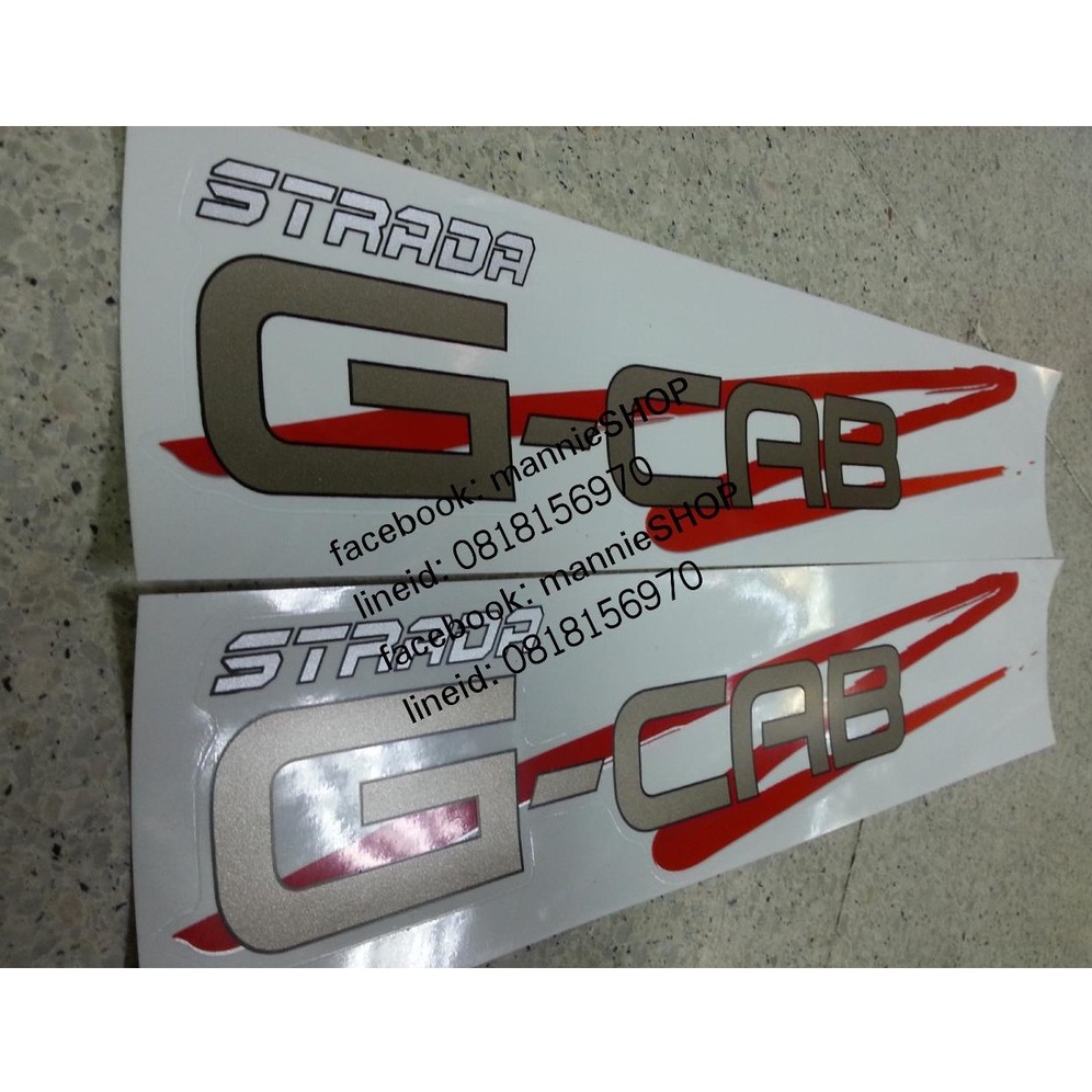 สติ๊กเกอร์ดั้งเดิมติดแก้มท้ายรถ MITSUBISHI STRADA คำว่า STRADA G-CAB ...