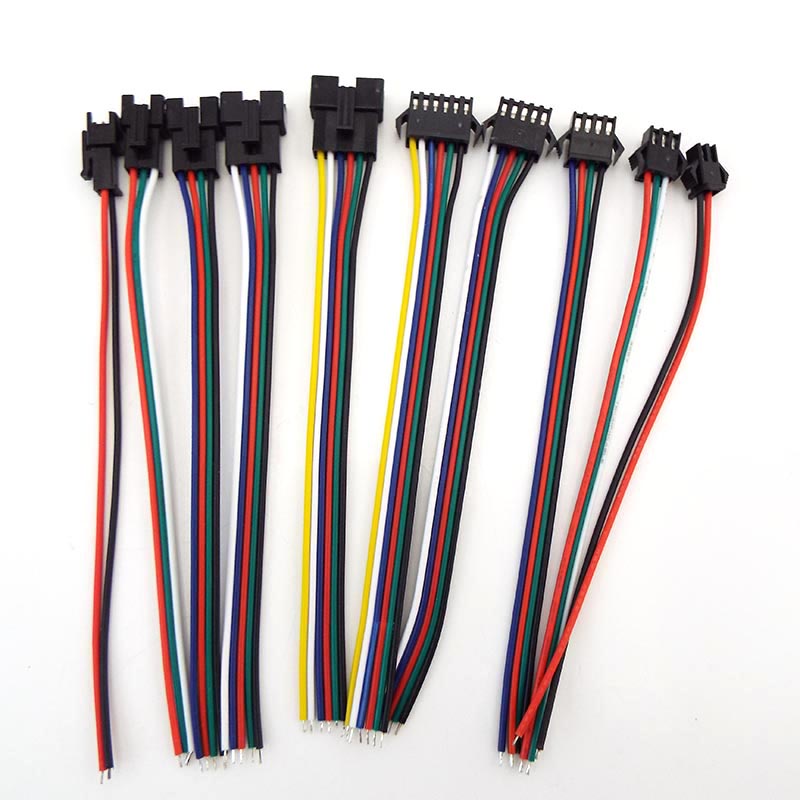 10 คู่ SM JST ชายหญิง 2P 3P 4P 5P 6P Connector สายไฟ 22 AWG 80C 300V ...