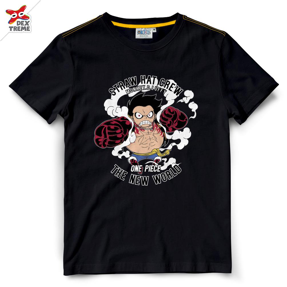 เสื้อยืดสีดำอินเทรนด์เสื้อยืดวันพีช One Piece 1293-BK Luffy GEAR4S M L ...