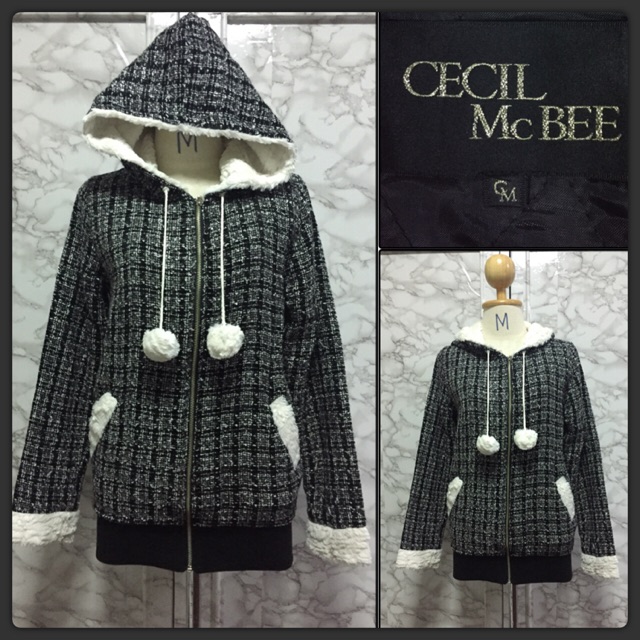 ⛩เสื้อคลุมมีหมวก แบรนด์ CECIL McBEE ผ้าทอลายชิโนริ | Shopee Thailand