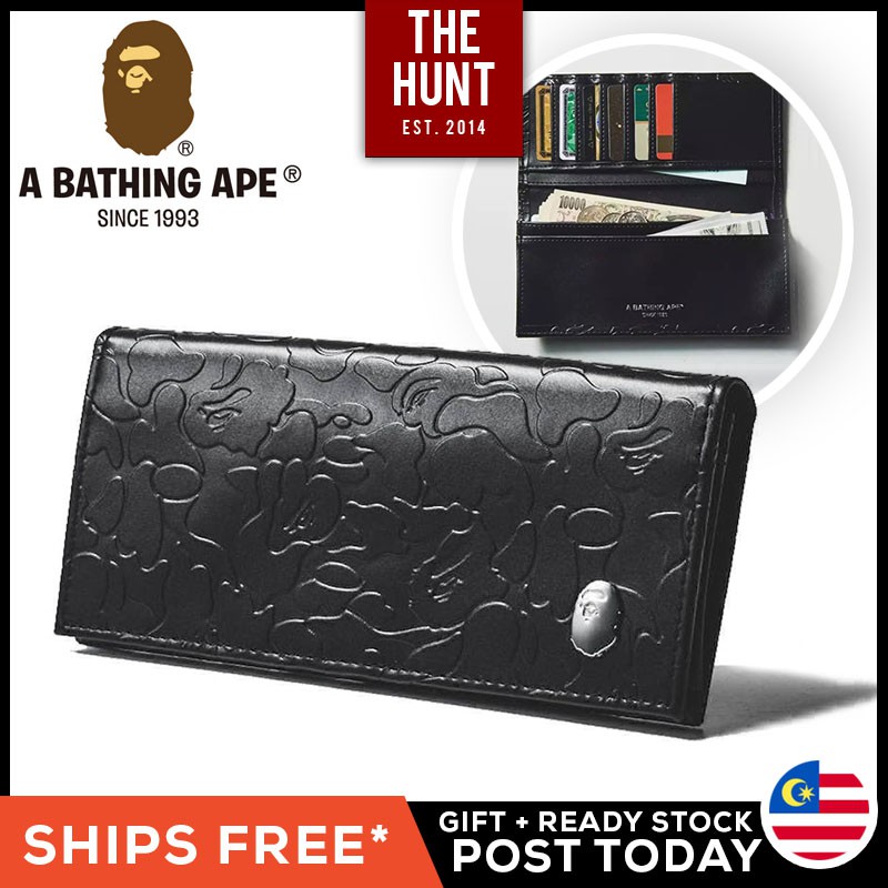 A BATHING APE Japan Camo Ats Leather BAPE Long Wallet Men Women Unisex ...