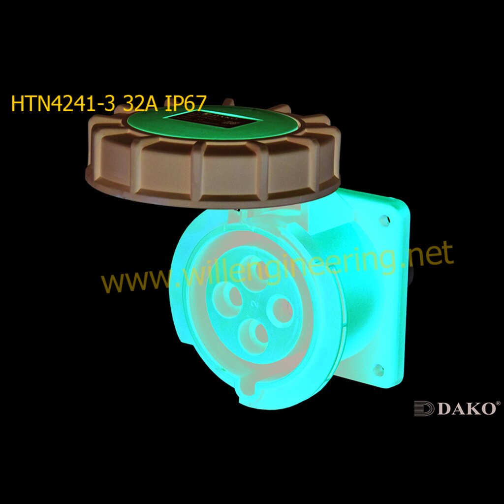 HTN4241-3 ปลั๊กตัวเมียฝังตรง 3P+E 32A 440V IP67 3h | Shopee Thailand