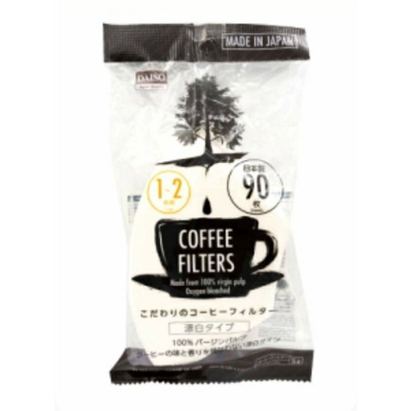 กระดาษกรองกาแฟ กระดาษดริป 90แผ่น daiso 1-2 cup coffee filter paper ...
