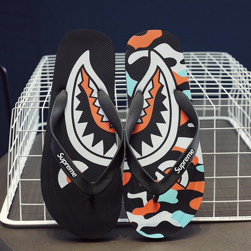 Supreme Shark Men& 39;s รองเท้าแตะ | รองเท้าแตะโต้คลื่น Distro แบบ ...