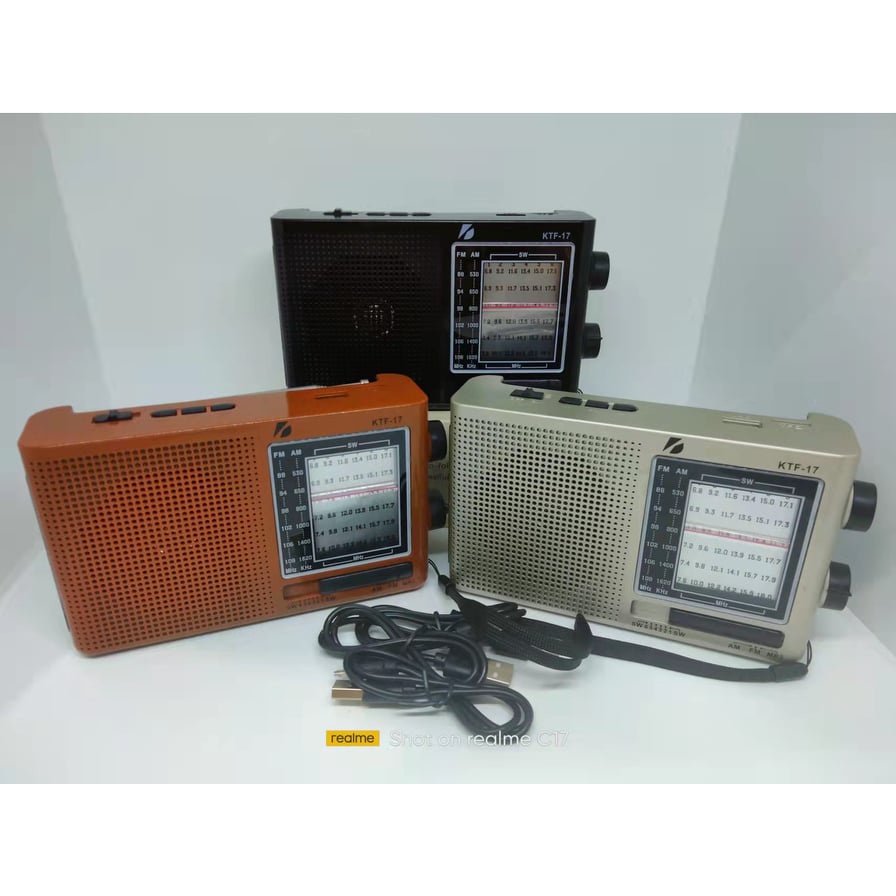 NEW!! ลำโพงบลูทูธ ลำโพงวิทยุ รุ่น KTF-17 FM USB TFMUSIC ลำโพงไร้สายพกพาง่าย คลื่นชัด มีแผงโซล่า ...