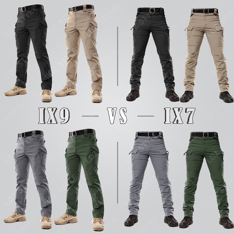 🔥พร้อมส่ง&COD🔥IX9/IX7 กางเกงคาร์โก้ผู้ชาย กางเกงยุทธวิธีหลายกระเป๋า ผ้าทนต่อการขัดถูกันน้ำ ...